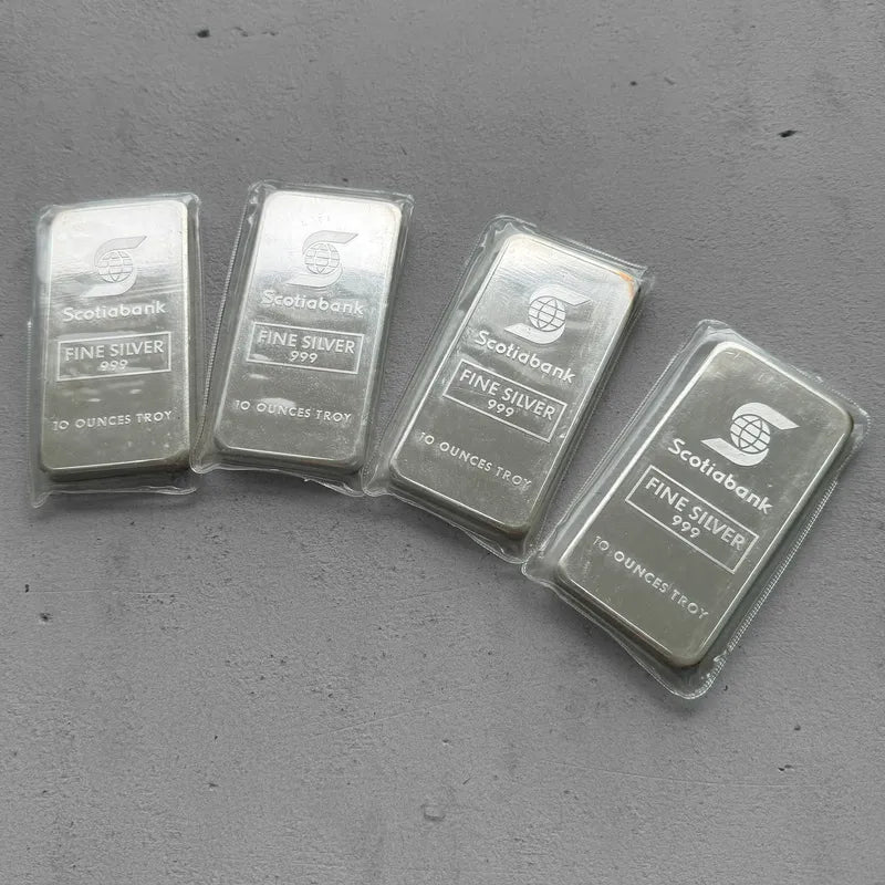 4 Consecutive Pair -Johnson Matthey 10 oz .999 Silver bar Scotia Bank – CoinWatchCo