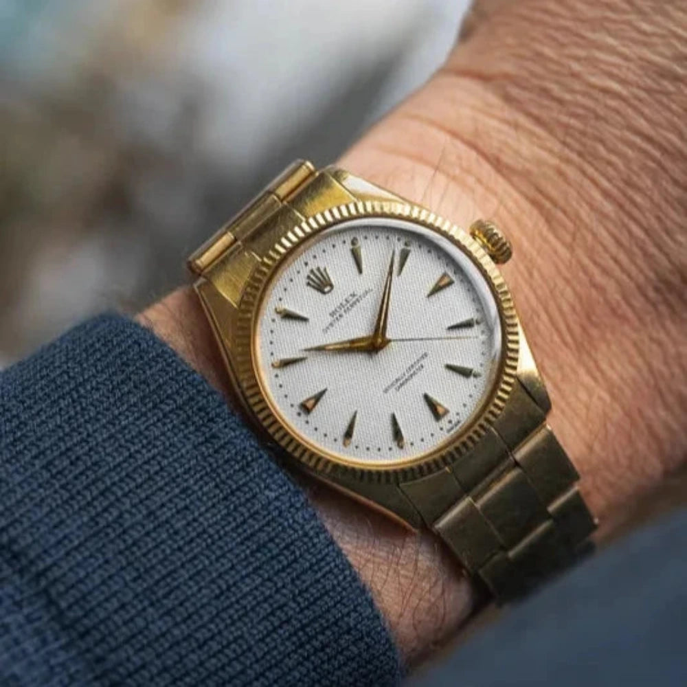 1954 Rolex Oyster Perpetual 18k Solid Yellow Gold 6285 1 – Honey Comb ...