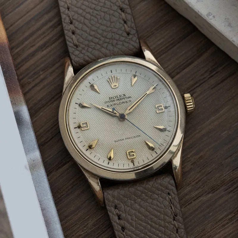 1958 Rolex Oyster Perpetual 5506 - Tropical Patina Honey Comb Explorer ...