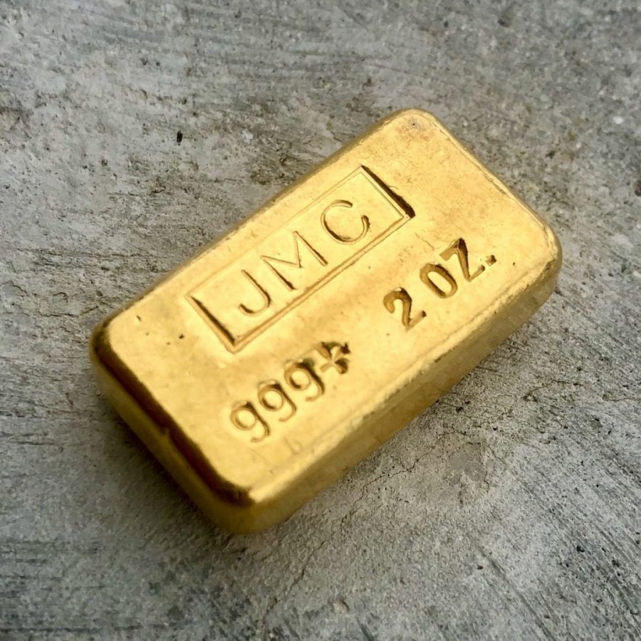JMC Johnson Matthey Company TGM 2 oz .999 Gold Poured Bar Tucson Gold ...