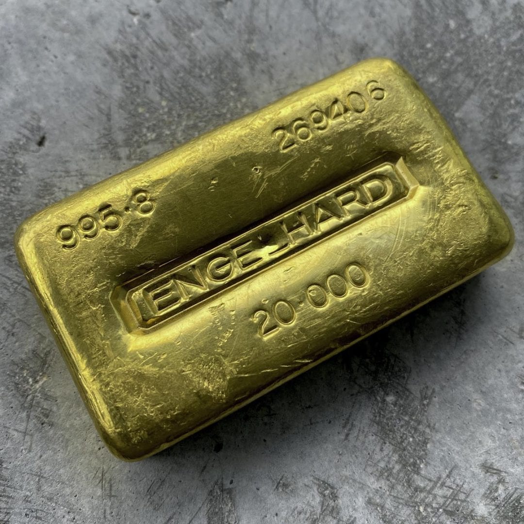 Vintage Engelhard 20oz .999 Gold Bar – CoinWatchCo