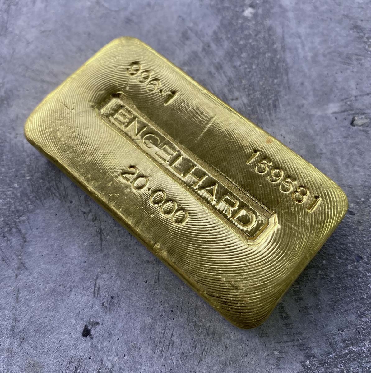 Vintage Engelhard 20oz .999 Pure Gold Bar – CoinWatchCo