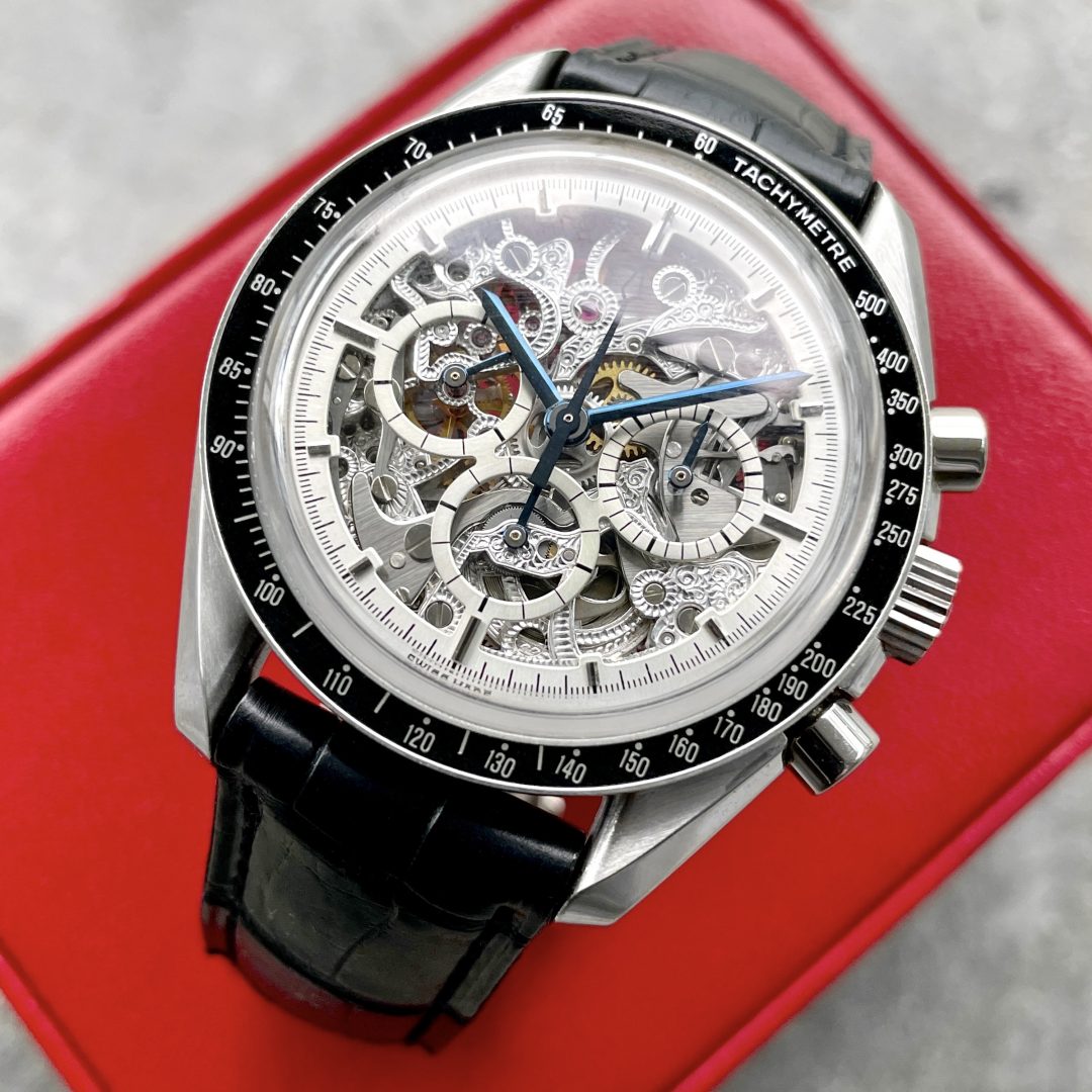 1994 Omega Speedmaster Apollo XI 25TH Platinum Skeleton 3096.30 - 50 P ...