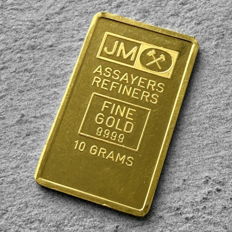 Johnson Matthey blank back 10 Gram Gold Bar Struck .9999+ – CoinWatchCo