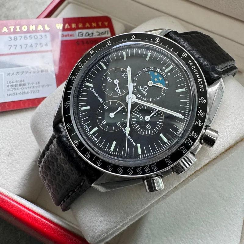 Omega Moonphase Speedmaster Stainless Steel 3876503 - Box and Papers ...