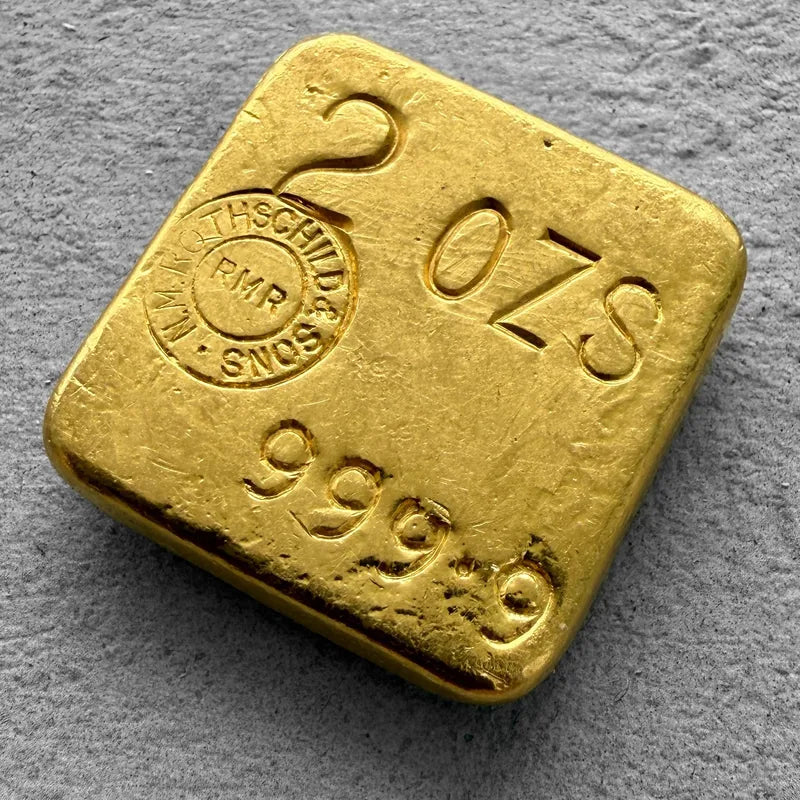 Vintage Rothschild 2 oz Gold Poured Square Bar 2oz - Rothschild Family ...