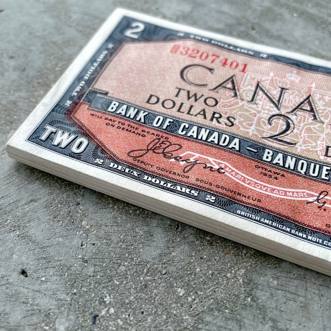 50 Consecutive 1954 $2 Bank of Canada Devil Face - Half Bundle Devil's ...