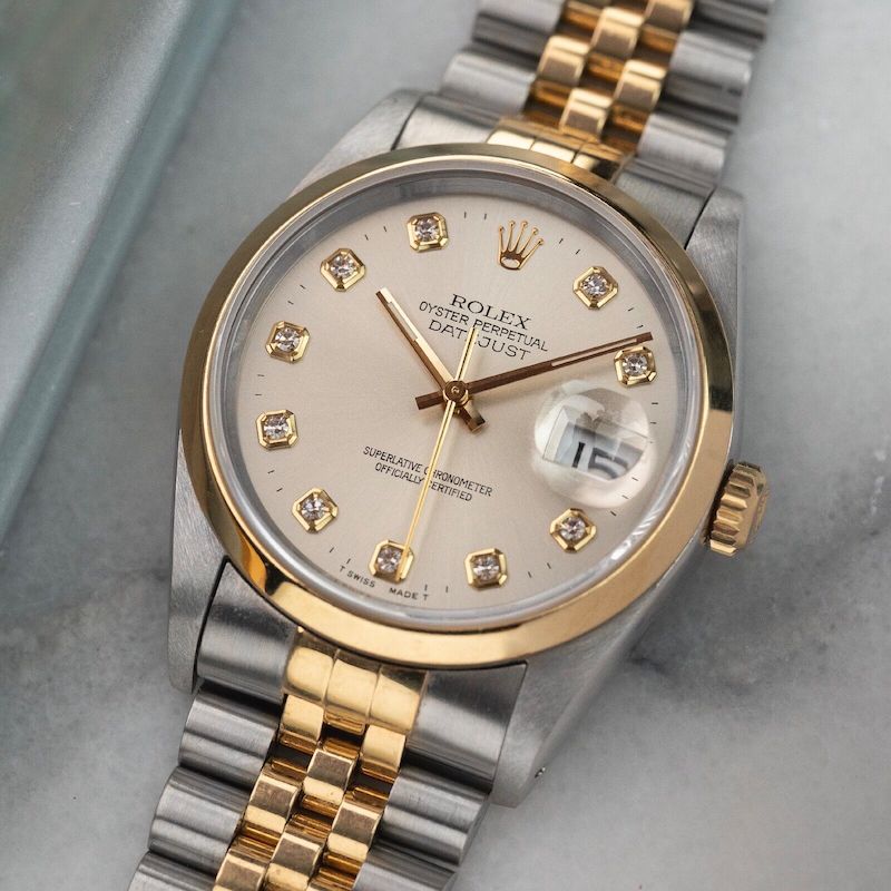 Rolex 16203 Two Tone Datejust - Diamond Dial - Stunning! – CoinWatchCo