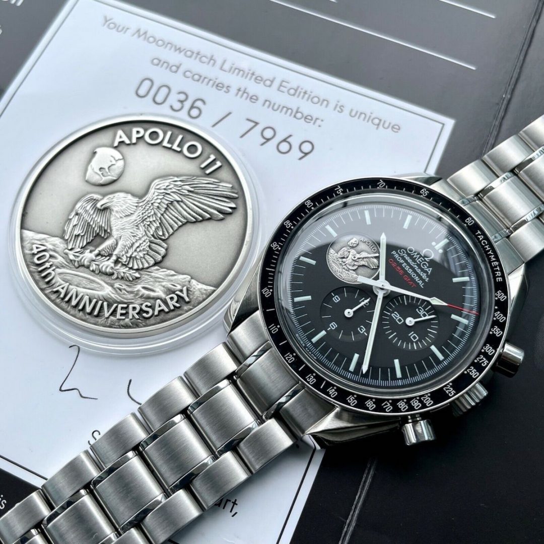 Omega Apollo 11 Speedmaster Stainless Steel 31130423001002 - Full Box ...
